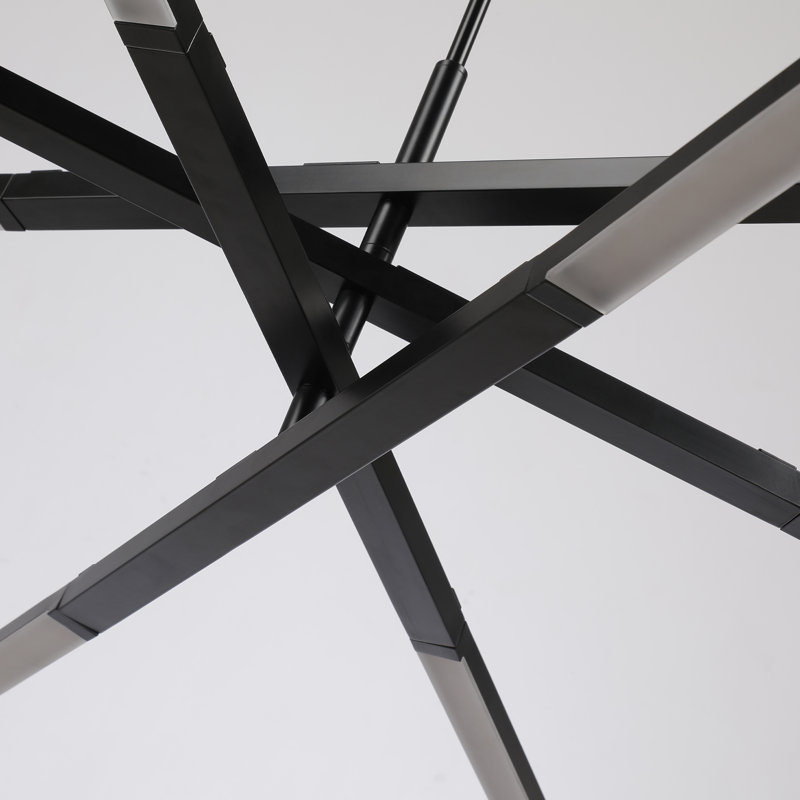 Wrought Studio™ Isgard 41.5-Watt 8-Light Integrated Led 4-Tiered Cutlass Blade Black Spectica ...